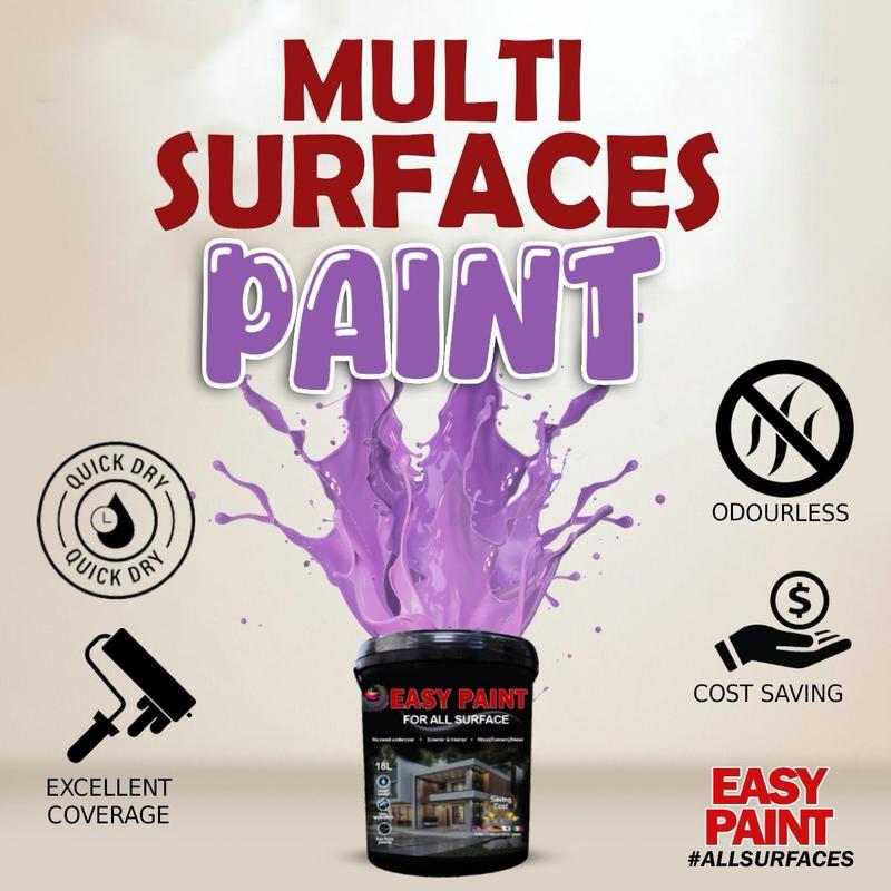 EASYPAINT (18L) Satu Cat Untuk Semua Permukaan Besi/Kayu/Simen/Lantai ...