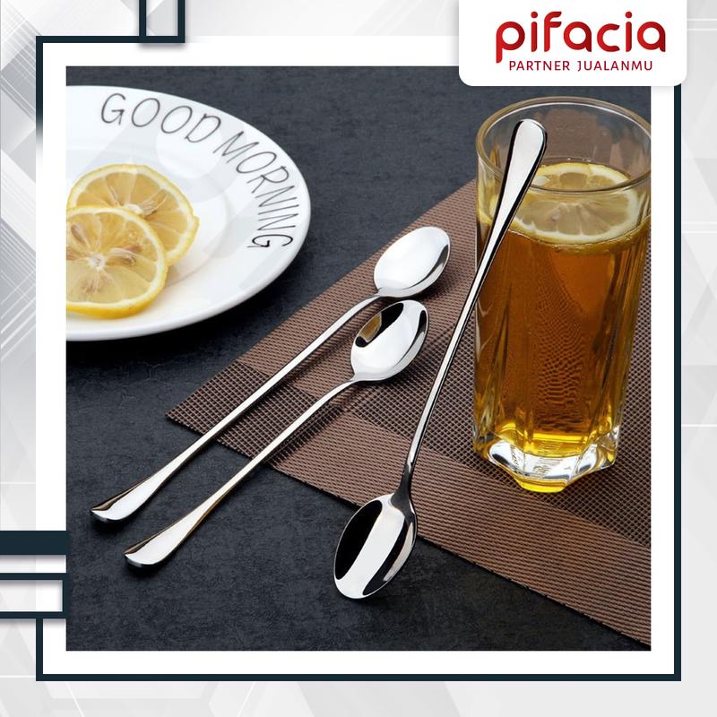 PIFACIA Sendok Pengaduk Minuman Stainless Gagang Panjang Ova - Shop ...