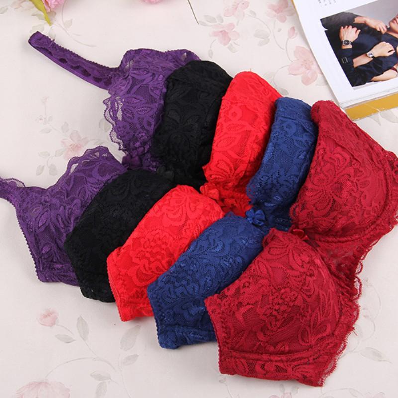 Women's Bra Rear Double Row Buckle Full Lace Solid Colour Thin - TikTok ...