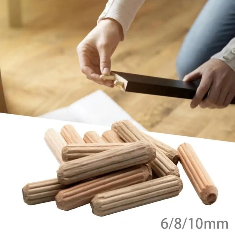 Pin Dowel Kayu, 100Pcs, Pin Jarum Beralur Gabus Tahan Lama, Sesuai ...