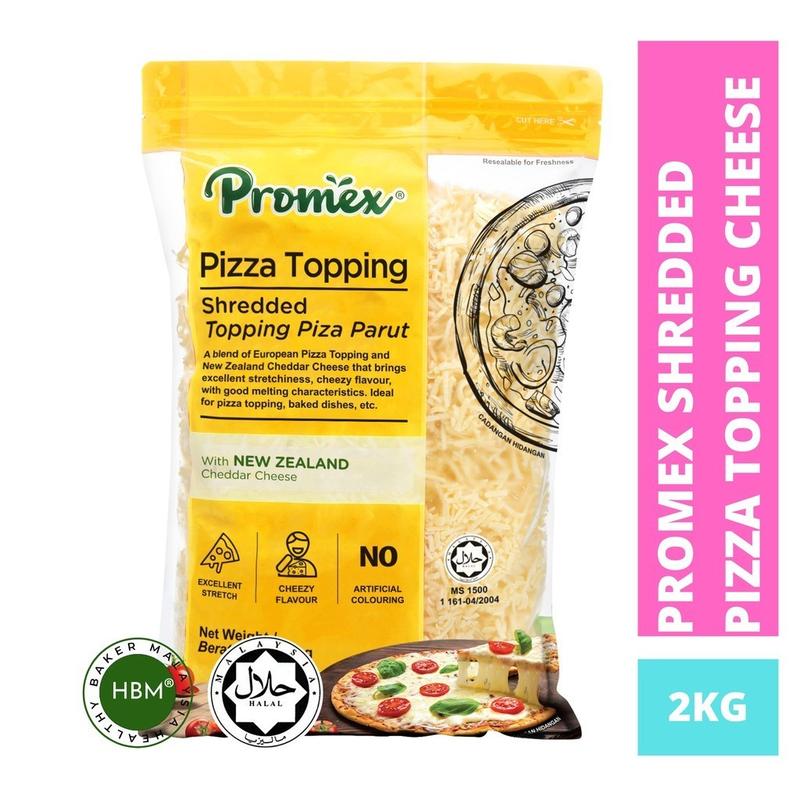 Promex Pizza Topping Shredded 2KG / Cheddar Cheese / Keju Parut ...