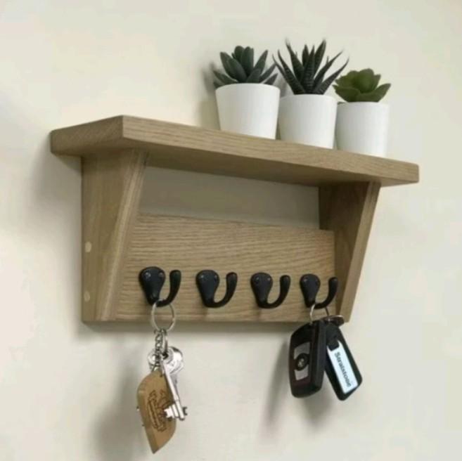 Rak tempel dinding,rak gantungan kunci,baju dan lln,rak minimalis.30cm ...