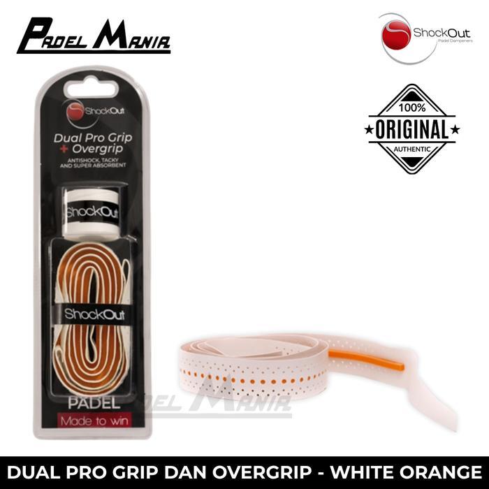 Shockout Dual Pro Grip And Overgrip Padel Racket - White Orange - Shop ...