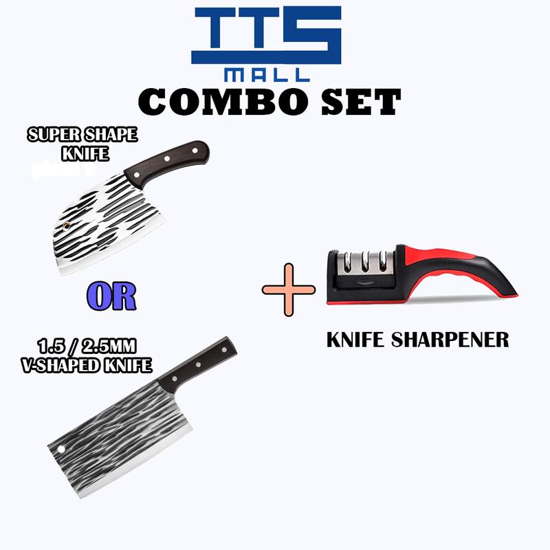 COMBO SET High Quality Stainless Steel Super Sharp Knife + Stainless - TikTok Shop Malaysia