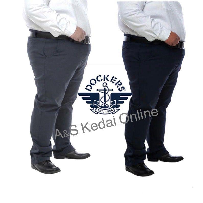 Plus Size (40-50) Seluar Slack Dockers Straight-Cut stretchable ...