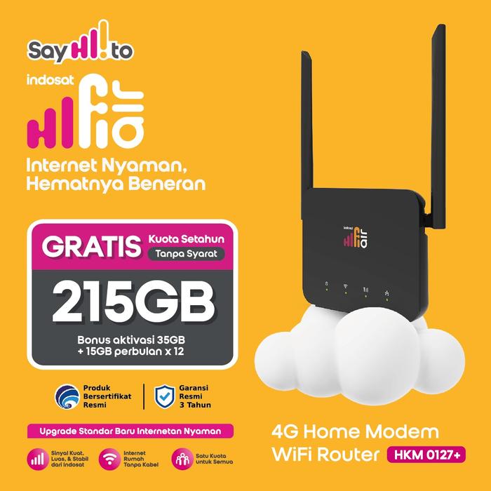 Jual Modem Wifi Indosat Hifi Air HKM 0127+ | HKM 0127 Free Kuota 215GB ...