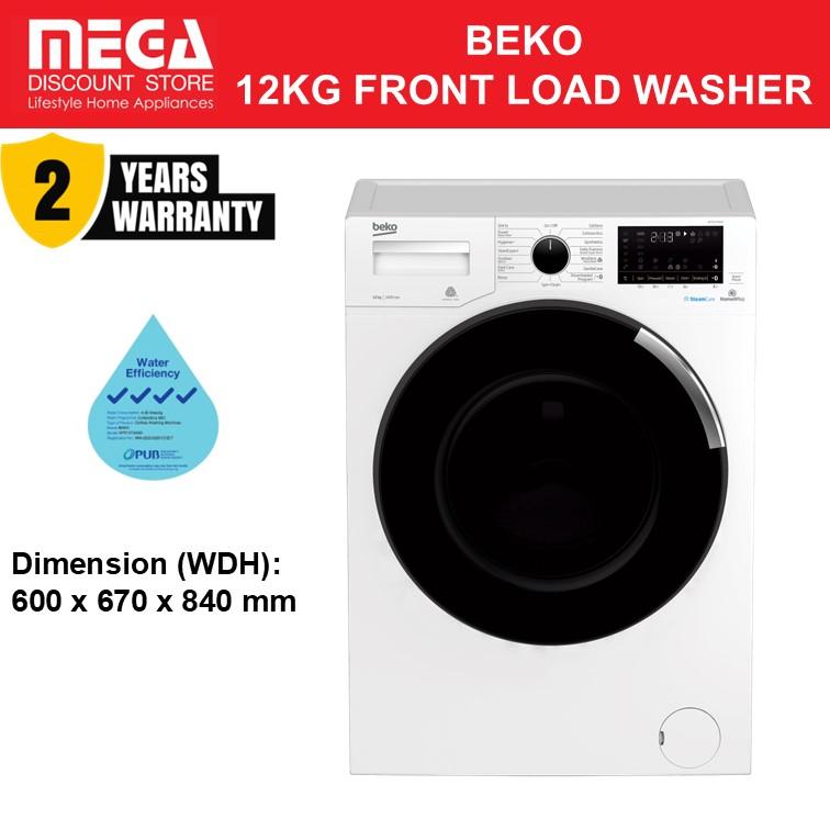 Beklo WTE12746X0 12kg Front Load Washer (3 Ticks) - TikTok Shop Singapore