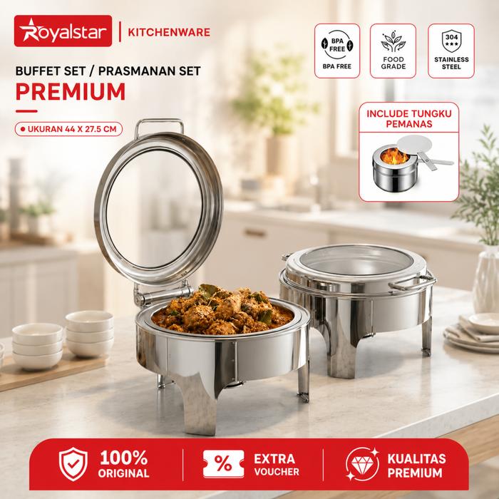 Promo Royalstar Buffet Set Bulat Premium Prasmanan Set Chafing Dish ...