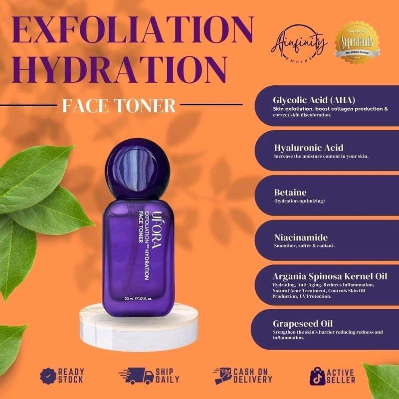 UFORA Exfolication Hydration Face Toner - TikTok Shop Singapore