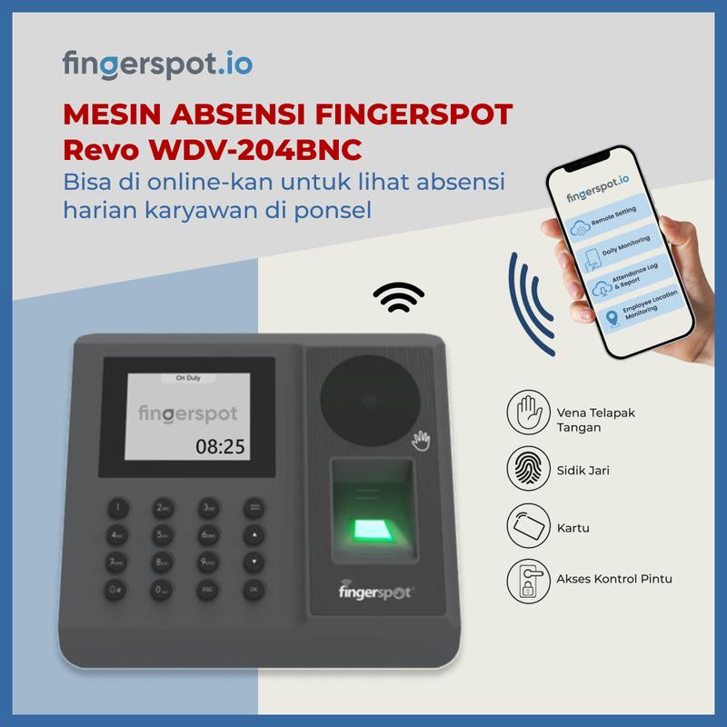 Fingerspot Revo WDV-204BNC | Mesin Absensi Vena Telapak Tangan / Sidik ...
