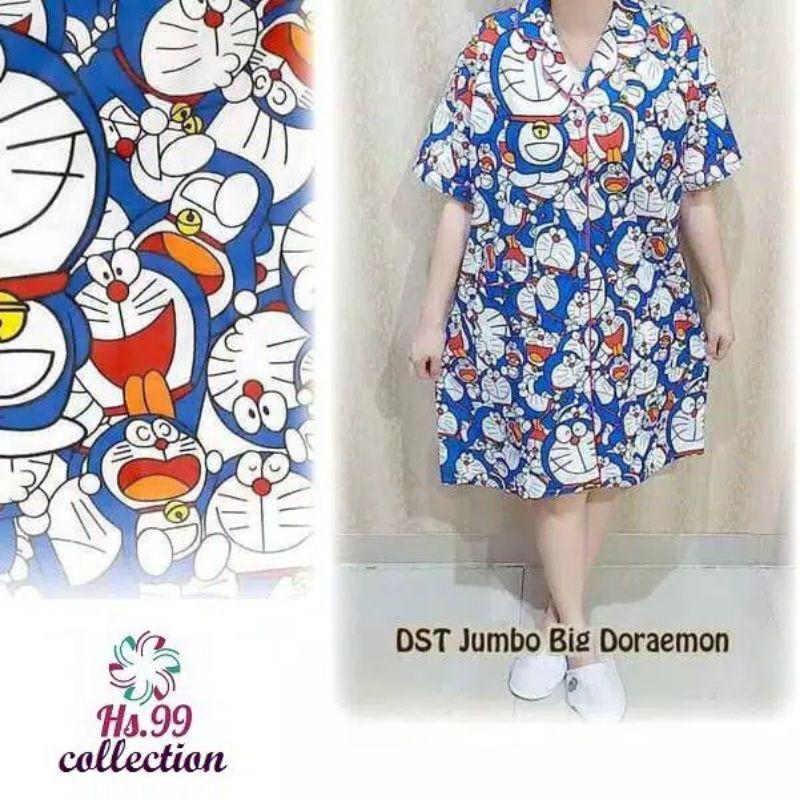 Gogo_collection piyama daster dewasa JUMBO / MOTIF DORAEMON TUMPUK ...