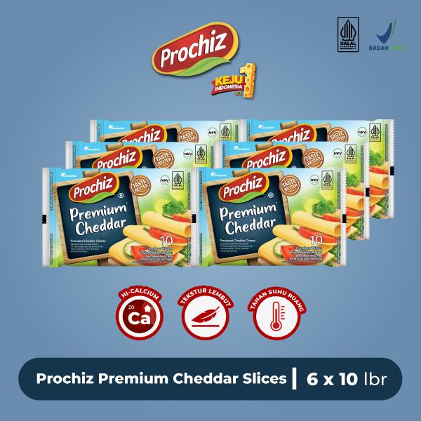 Keju PROCHIZ Slice Cheddar 10's Paket 6 pcs - Shop | Tokopedia