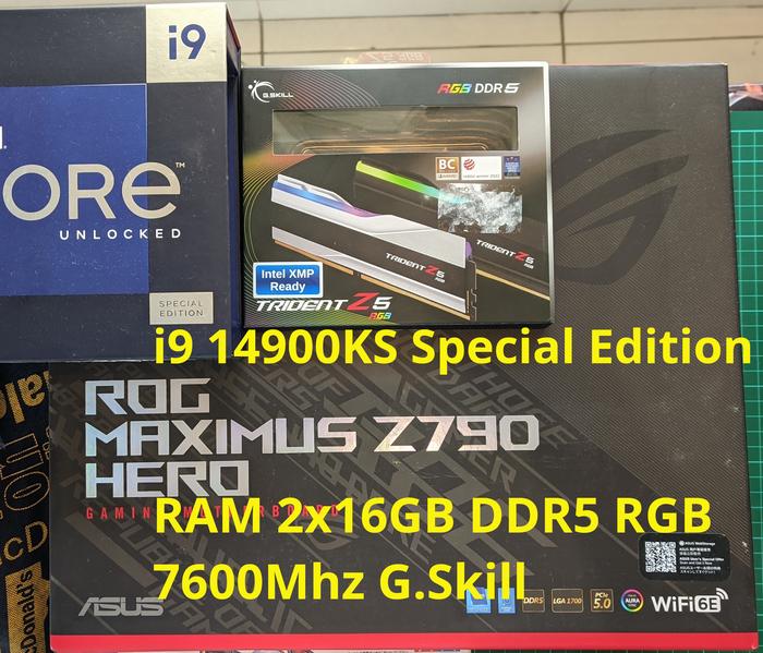 Jual (pc game) Intel i9 14900KS Special Edition + 32GB DDR5 GSkill RGB ...