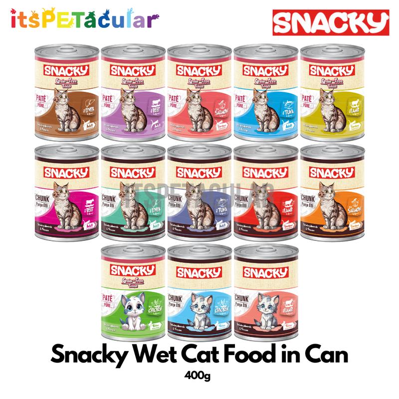 Snacky Wet Cat Food in Gravy in Can 400g (Chunk or Pate) - TikTok Shop ...