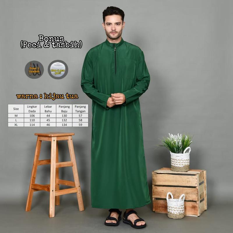 Jubah Lengan 3/4 / Juba Pria Motif Polos / Juba Arab / Gamis - Shop ...