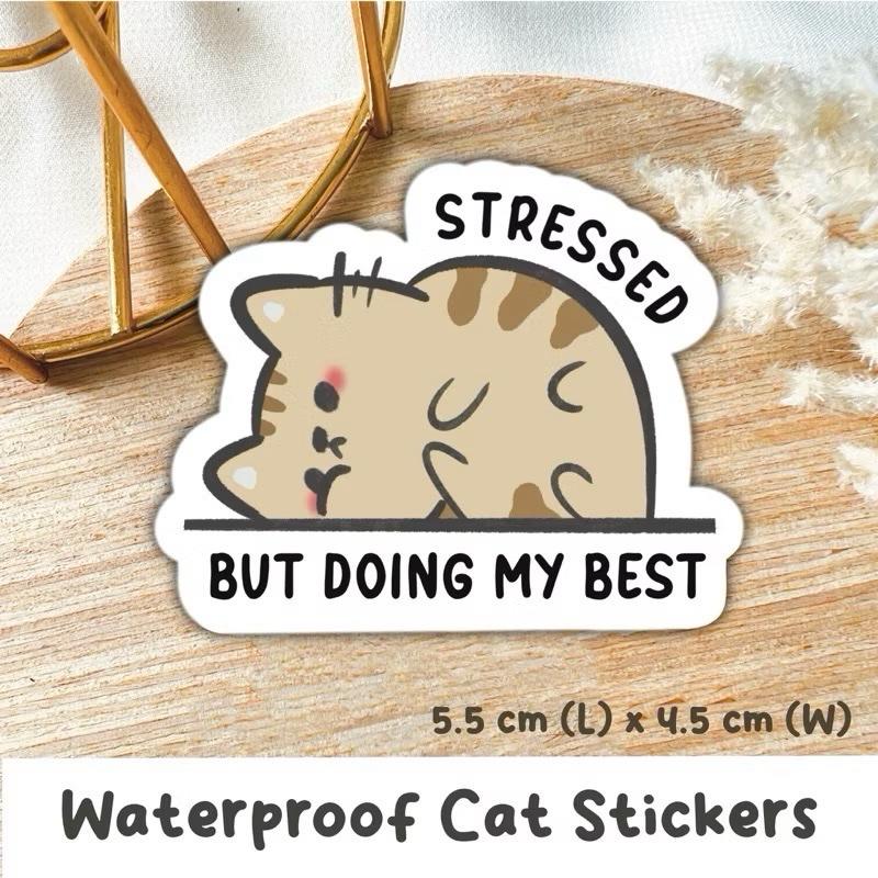 [SG INSTOCK] Waterproof Cat Stickers - Stressed But Doing My - TikTok ...