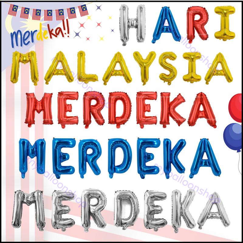 [16 inch] Merdeka Hari Malaysia Foil Number and Letter Balloon - TikTok ...