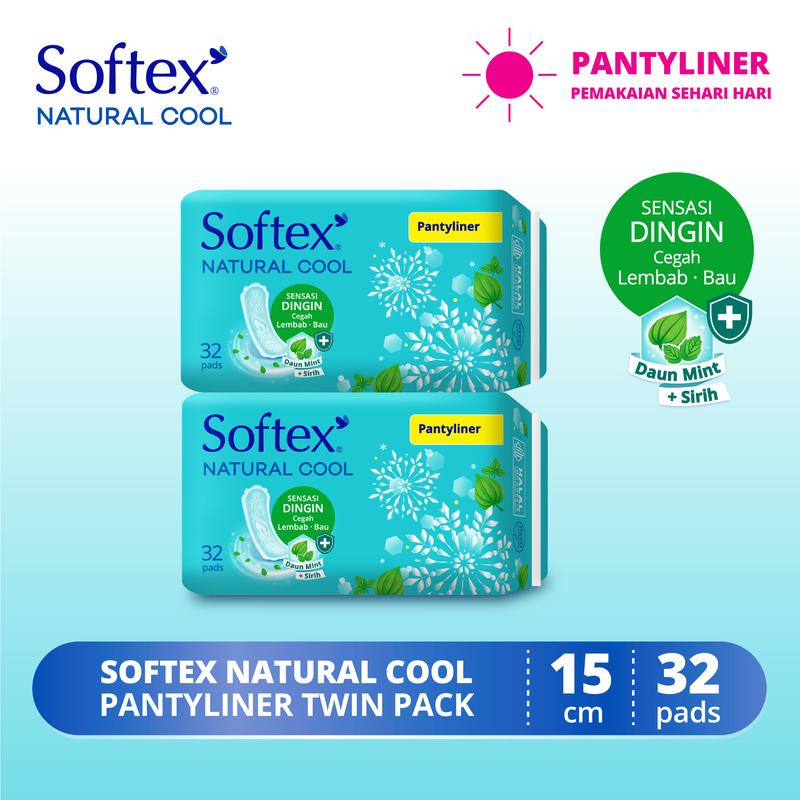 Pantyliner Softex Natural Cool Super Slim 32s x 2 Pack - Pantyliner ...