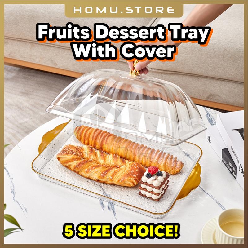 PET Dulang Roti Kek Bertutup Bekas Buah-buahan Rectangle Fruits Tray ...