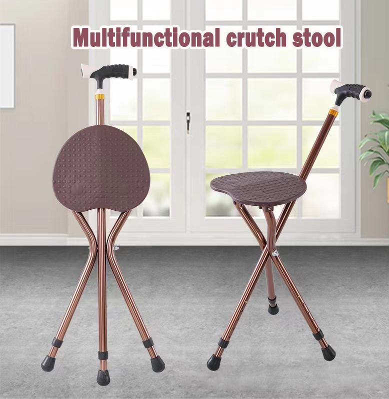 Elderly walking crutch stool three-way stool multi-functiona - TikTok ...