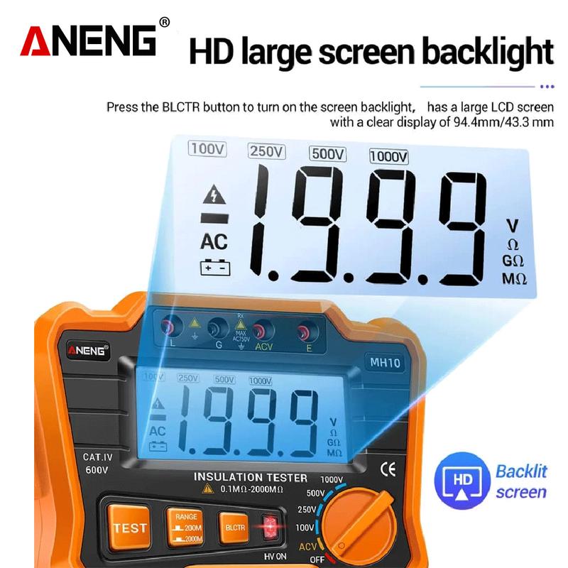 Aneng MH10 Digital Megohmmeter Megger Meter Insulation Tester Original ...