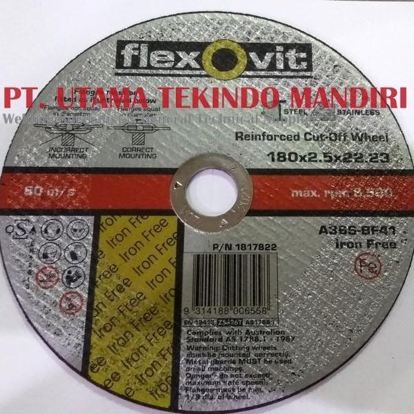 Jual Batu Gerinda Potong FLEXOVIT 7" x 180 x 2,5 x 22,23mm - A36S-BF41 ...