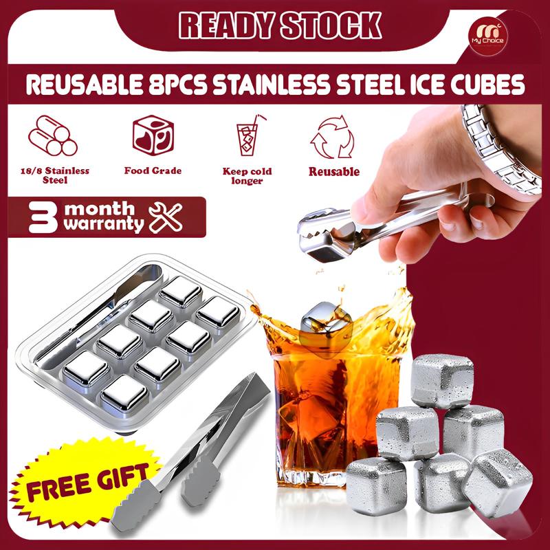 Reusable Ice Cubes 8pcs Stainless Steel Quick Frozen Chillin - TikTok ...