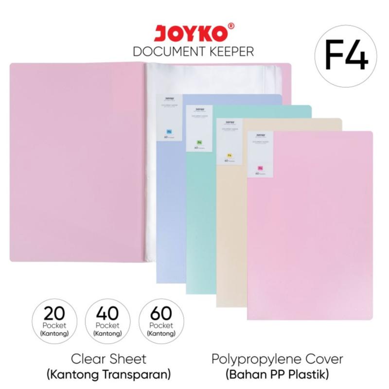 CLEAR HOLDER JOYKO F4 PASTEL / Document Keeper Map File Dokumen - Shop ...