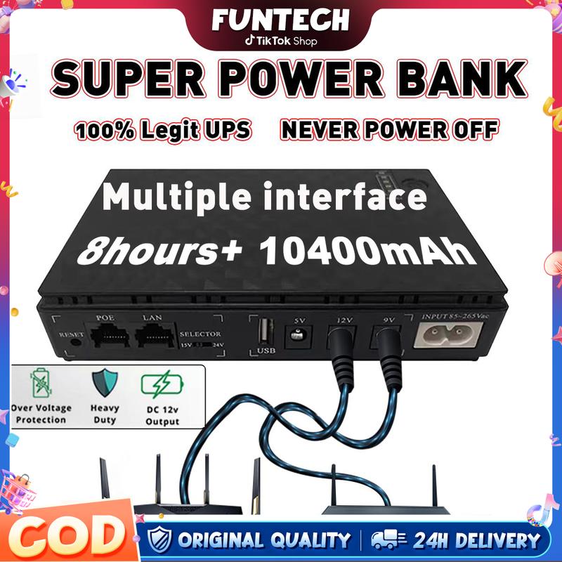 Power Bank UPS Power Supply for wifi Router modem Multipal interface ...