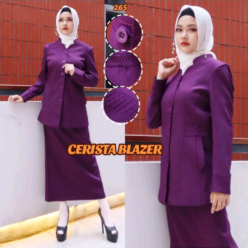 Seragam kantor ungu tua set rok span (265) - Shop | Tokopedia