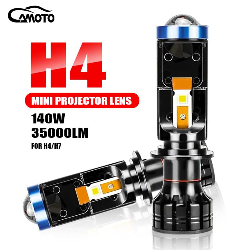 H7 H4 Mini Projector Lens 35000LM 140W LED Lens Light Bulbs High ...