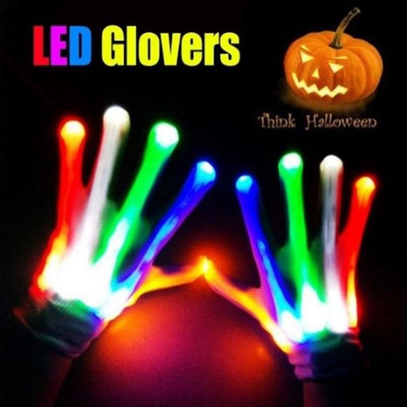 Luminescent Neon Lights Party Glowing Gloves Halloween Glove - TikTok ...