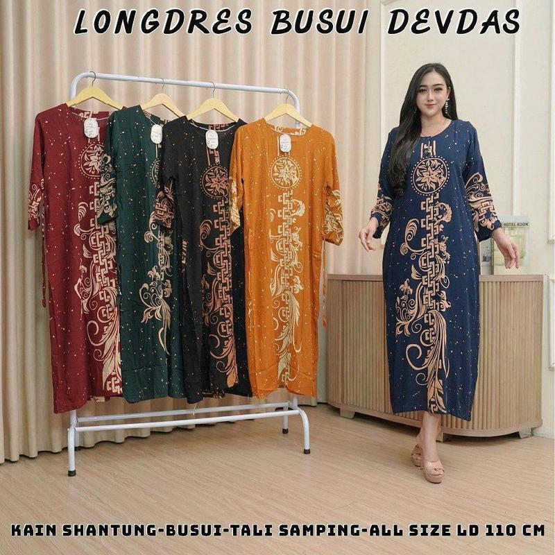 Long dress busui DD 46 labu 119 bahan rayon cotton - TikTok Shop Malaysia