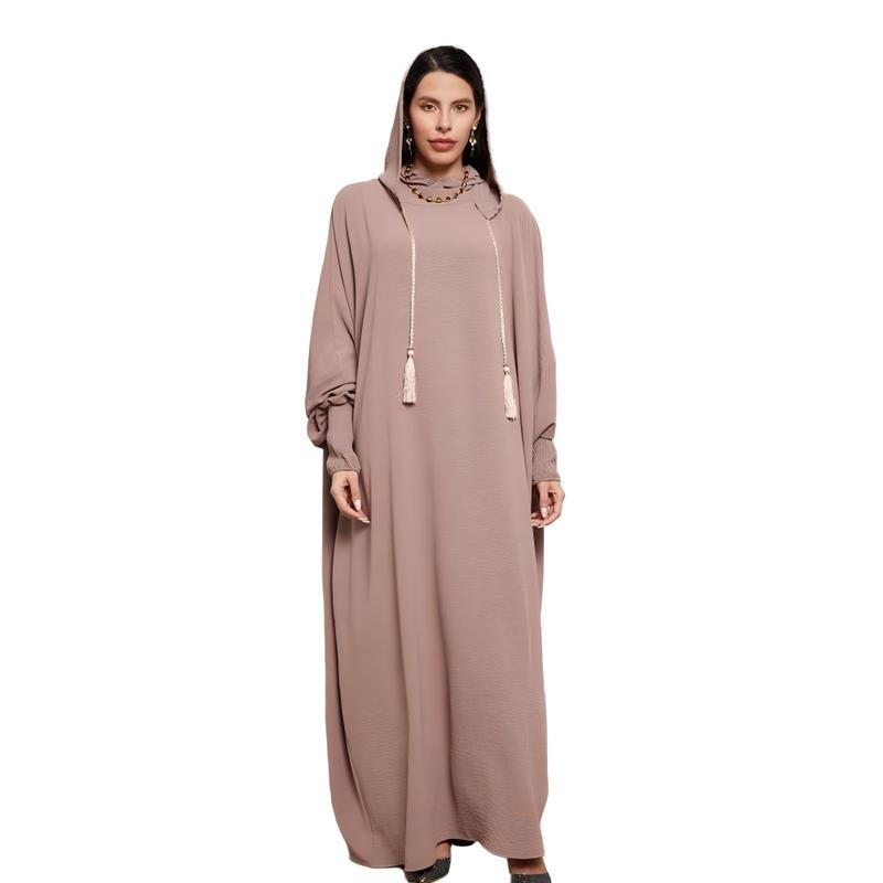 Hooded Turban Long Dress Rope Fashion Elegant Dress Robe - TikTok Shop ...