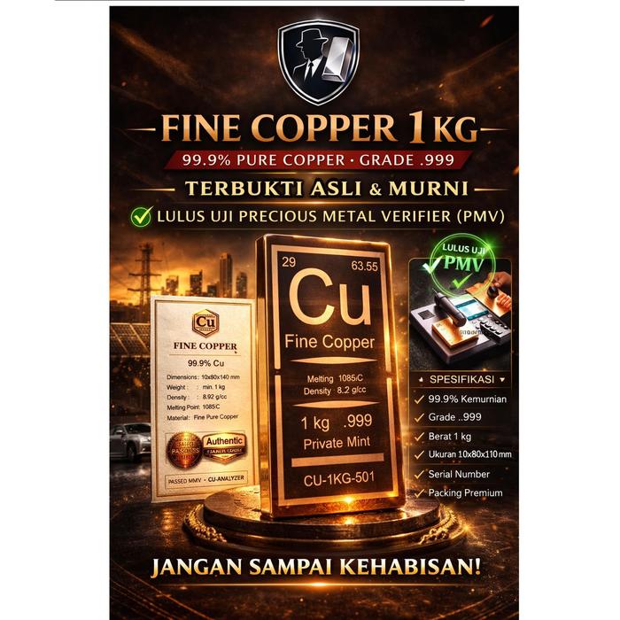 Jual Logam Mulia Tembaga Murni 1kg Copper Bar Substitute For Gold Bar ...