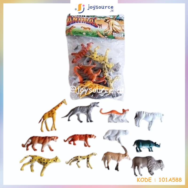 Wild Animal 12pcs / Mainan Figure Hewan Mini / Miniatur Binatang Kecil ...