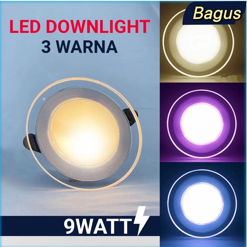Home Lighting LAMPU DOWNLIGHT LED 3 WARNA 9W KUNING BIRU UNGU / PUTIH ...