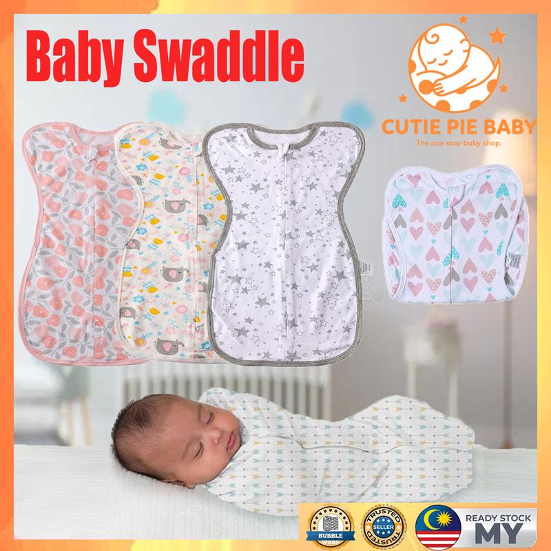 Newborn Baby Cotton Sleeping Zip Swaddle Blanket Pouch Bedung Instant ...