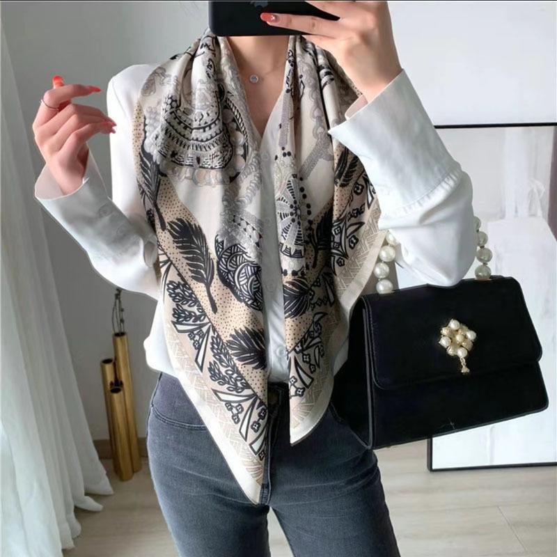 Twill silk square scarf gift retro versatile temperament sil - TikTok ...