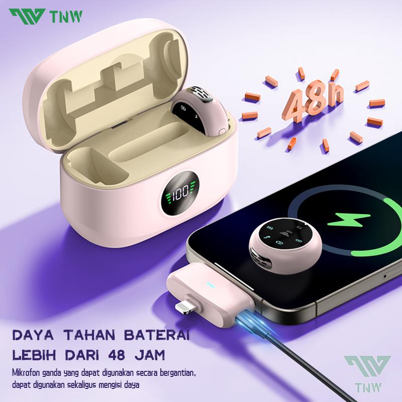 Promo TNW A37 Wireless Microphone 2-In-1 Clip On Mic Magnetic Mikrofon ...