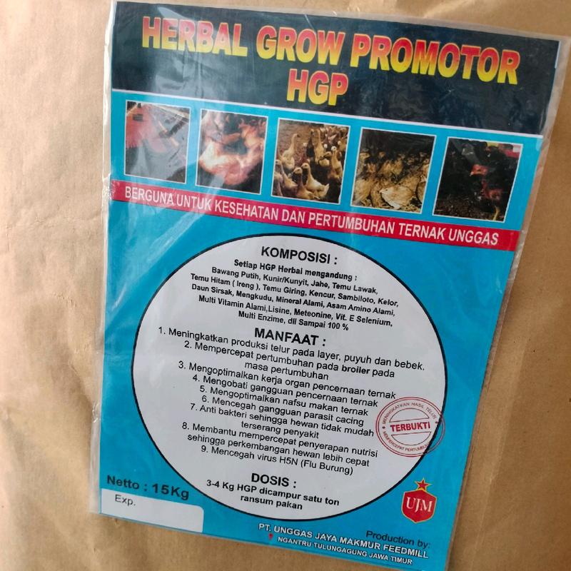 HERBAL GROW PROMOTOR HGP 1 Sak, isi 15 kg untuk Hewan Unggas - Shop | Tokopedia