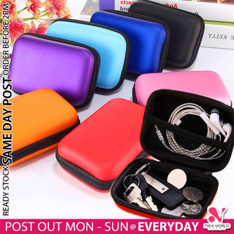 ( EVA ) Travel Organizer Mesh Pocket Earphone Earbuds USB Cable ...