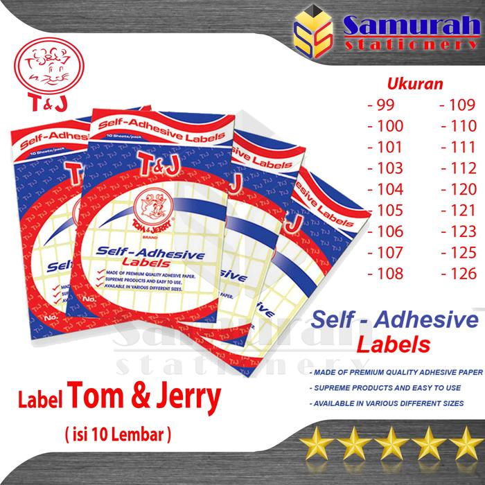 Promo Label Stiker Tom & Jerry / Sticker Tempel TJ No 99 100 103 104 ...