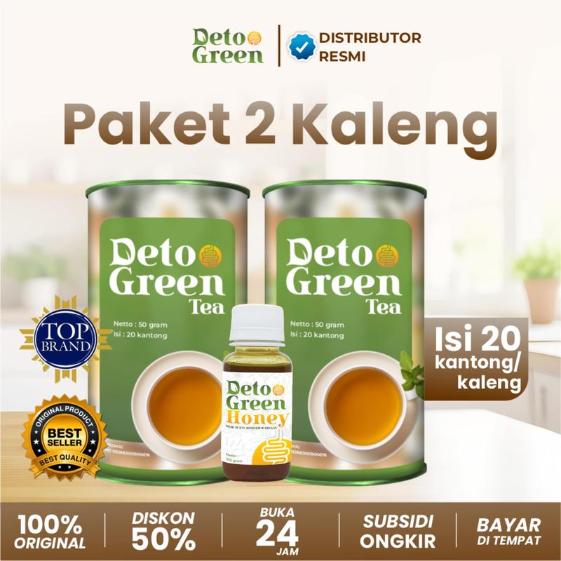 [PAKET HEMAT] Detogreen 2 Kaleng- Teh kesehatan usus dan pencernaan ...