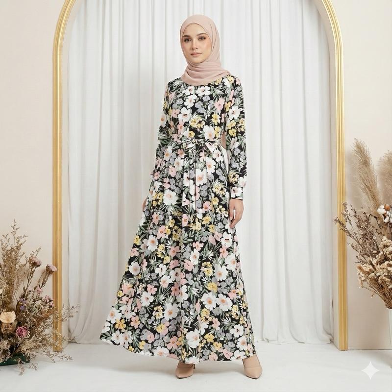 ZALYA DRESS BERCORAK WRAP TALI BY REAL FANTASY SHOP - TikTok Shop Malaysia