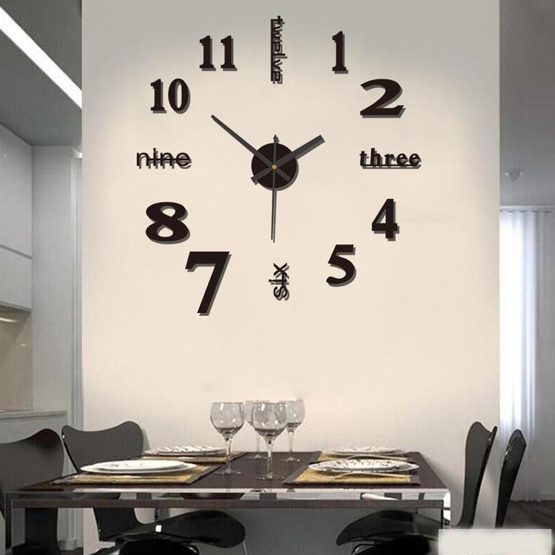 Jam dinding 3D moden, cermin, saiz kecil, Permukaan dinding, - TikTok ...