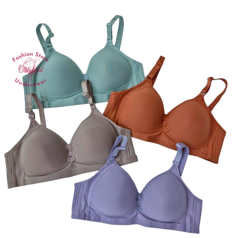 3 Pcs Bra Wanita Cup Besar Polos Size 36C-48C Bahan Katun Adem Busa ...