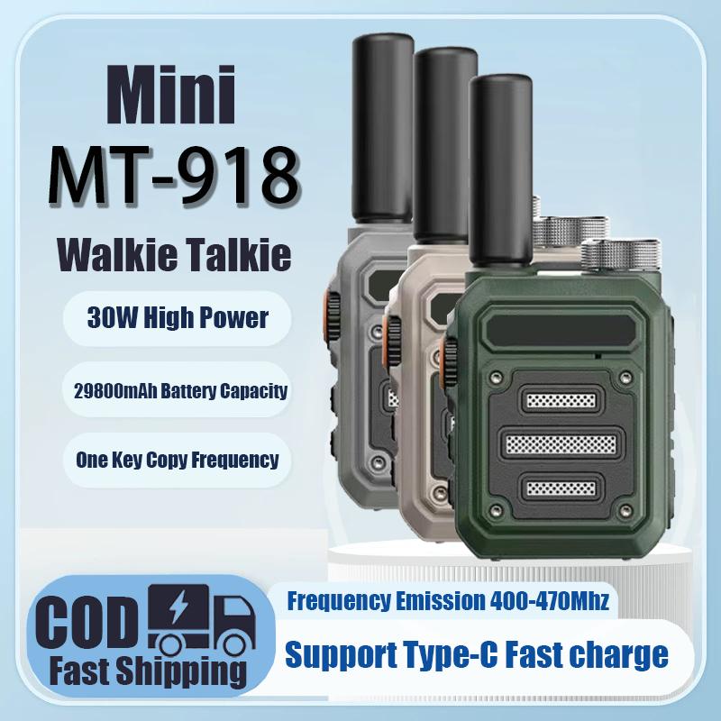 Walkie Talkie 918 Mini Raido 30W 29800mAh 16 Channel 400-470MHz IP54 ...