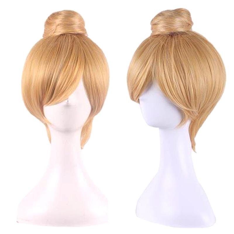Anime Cos Wig Princess Bun Blonde Synthetic Hair Straight Short ...