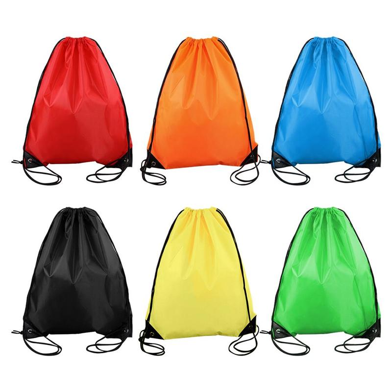 Drawstring Backpack Polyester Nylon Pack Drawstring Storage Bag ...